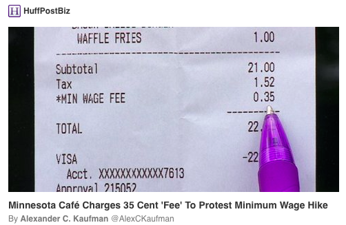 Minnesota cafe whacks diners with "minimum wage fee" - NorthIowaToday.com