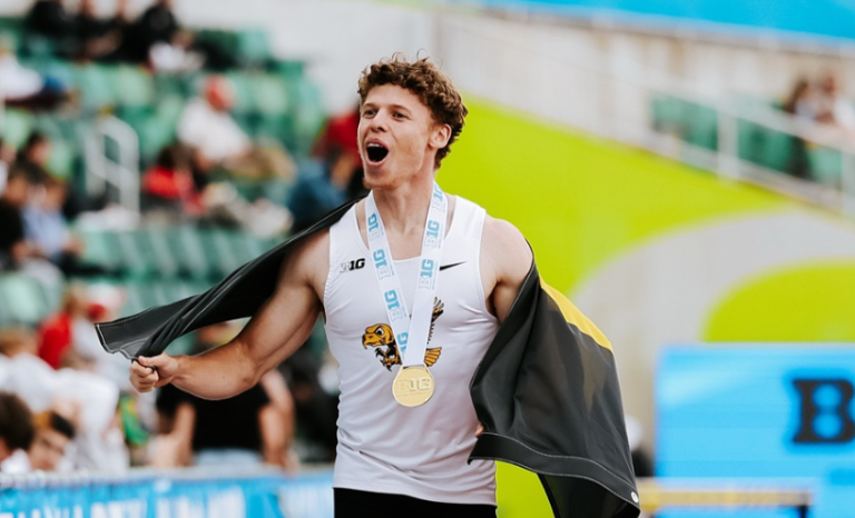 College Track & Field: Iowa's Kalen Walker wins 100-Meter Big Ten Title ...
