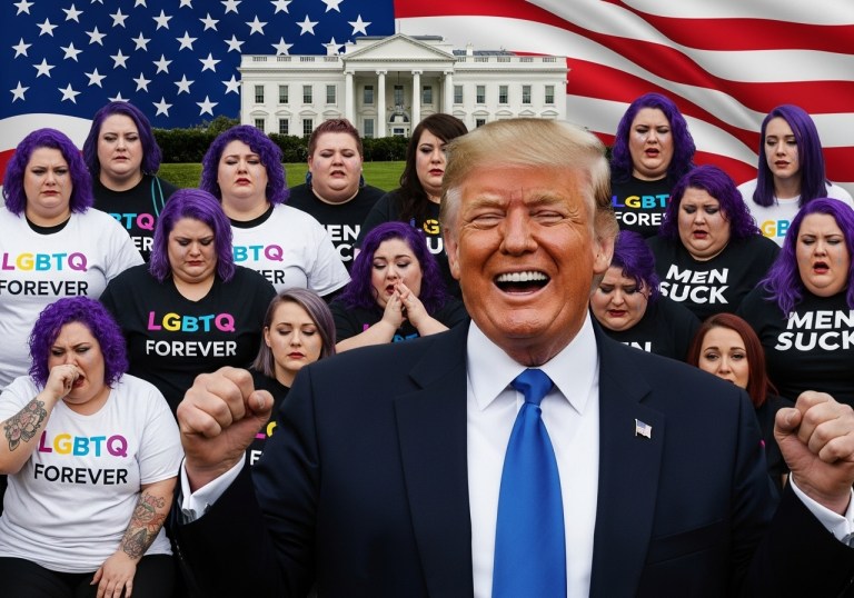 Purple-haired Karens rage after news breaks that President Trump is in ...