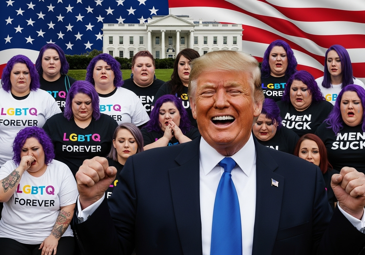 Purple-haired Karens rage after news breaks that President Trump is in ...