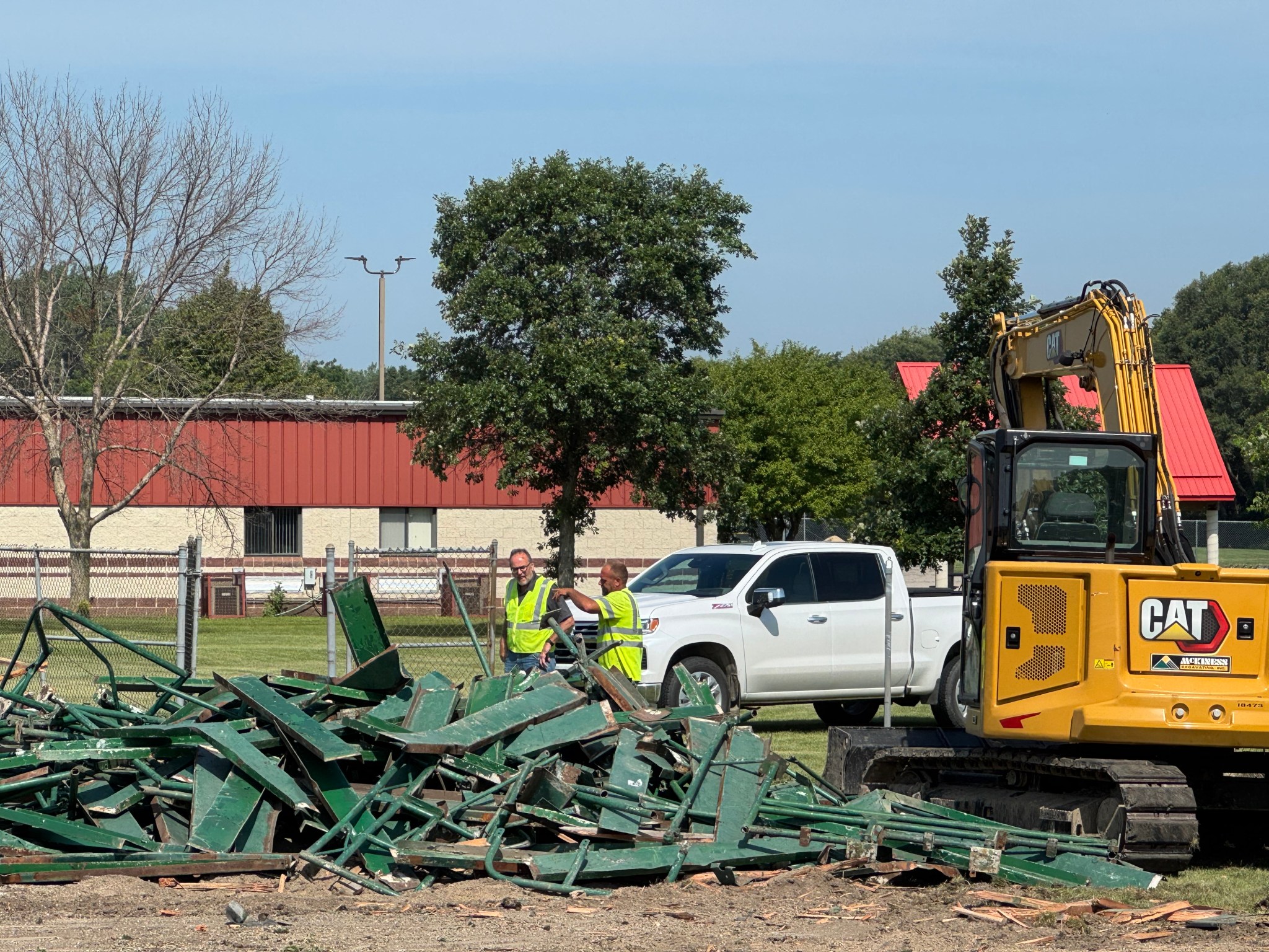 Historic visitor's bleachers at Mason City's Riverhawk Field demolished ...