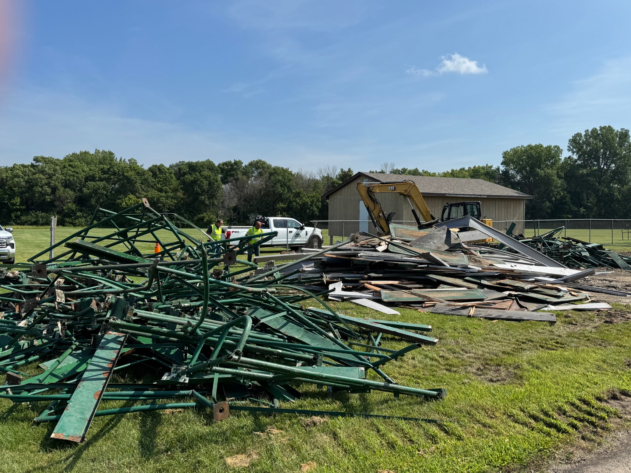Historic visitor's bleachers at Mason City's Riverhawk Field demolished ...