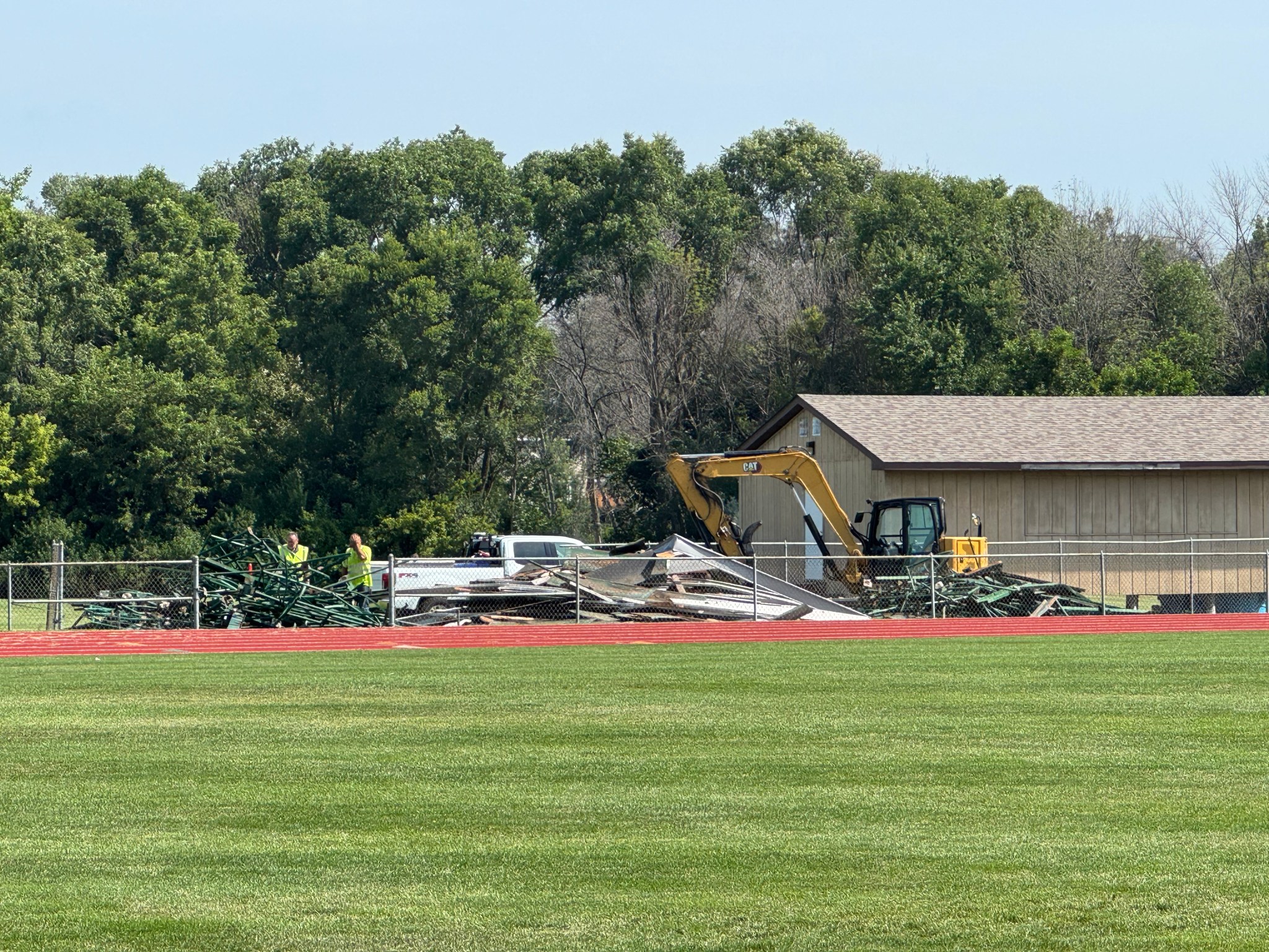 Historic visitor's bleachers at Mason City's Riverhawk Field demolished ...