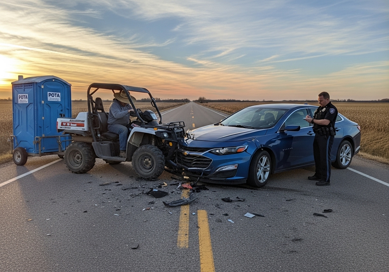 Northern Iowa man hauling porta potty slams into woman's Chevy Malibu ...